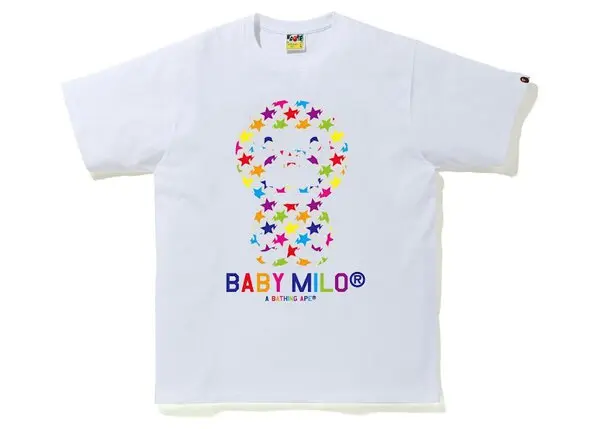 A BATHING APE Sta Pattern Baby Milo Tee Shirt - White