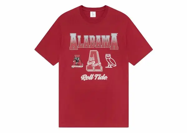 OVO X Ncaa Alabam Crimson Tide T-shirt - Red
