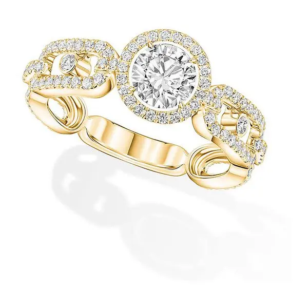 Messika Move Link Rose Gold Diamond Ring - Yellow Gold