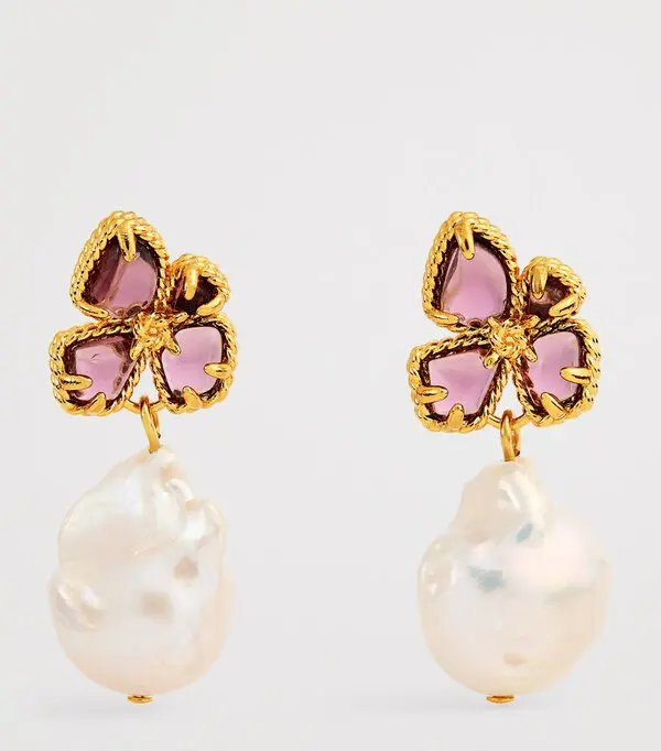 Zimmermann Pearl Bloom Drop Earrings