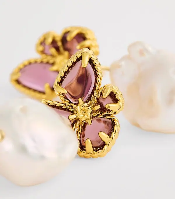 Zimmermann Pearl Bloom Drop Earrings