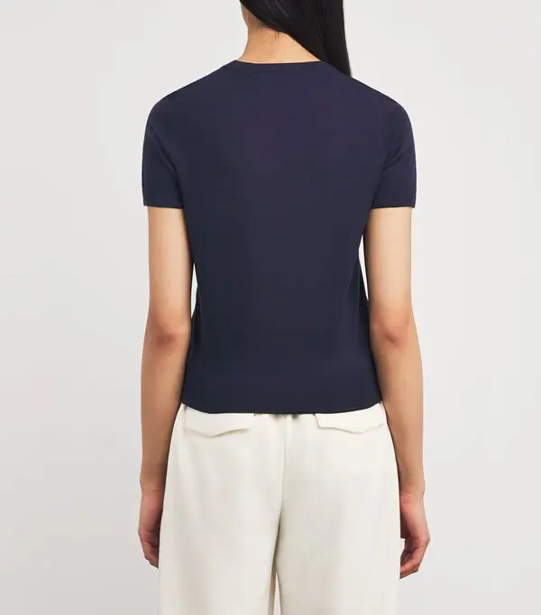 Theory Regal Wool Sweater T-shirt - Navy
