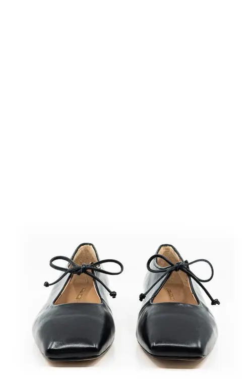 ANDREA GOMEZ Amelia Leather Ballet Flat - Black