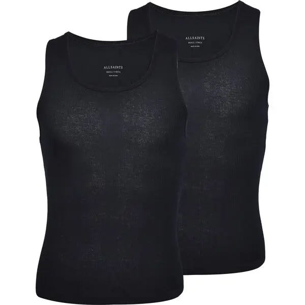 ALLSAINTS 2-pack Organic Cotton Rib Tanks - Black
