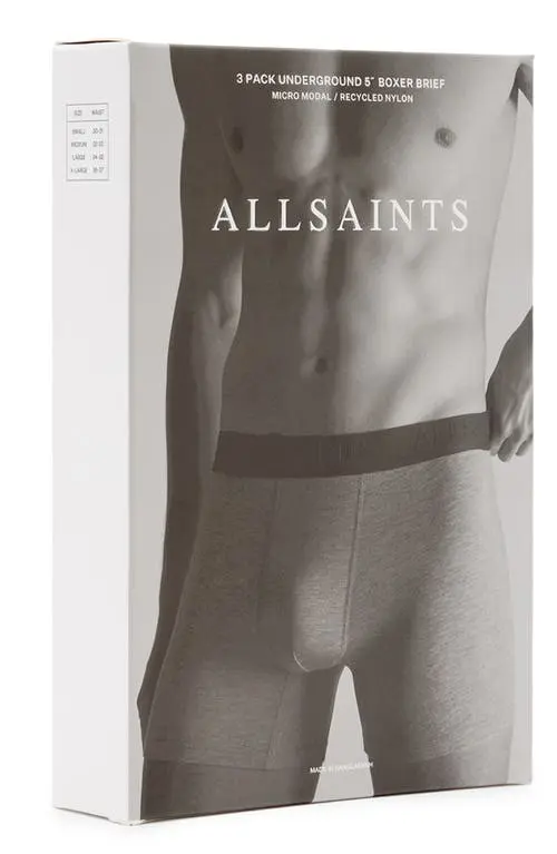 ALLSAINTS 3-pack 5-inch Contour Pouch Boxer Briefs - Black