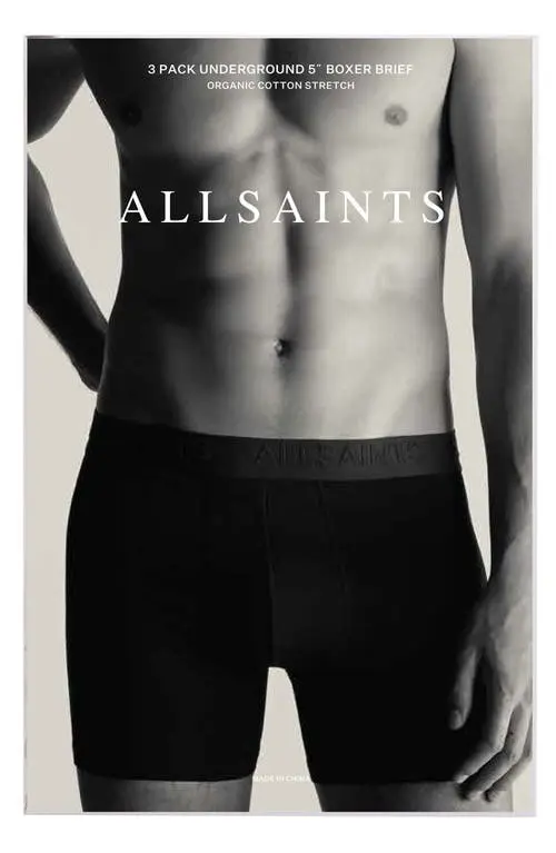 ALLSAINTS Assorted 3-pack 5-inch Contour Pouch Boxer Briefs - Black Multi