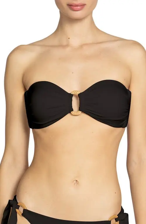 Robin Piccone Margot Ring Bandeau Bikini Top - Black