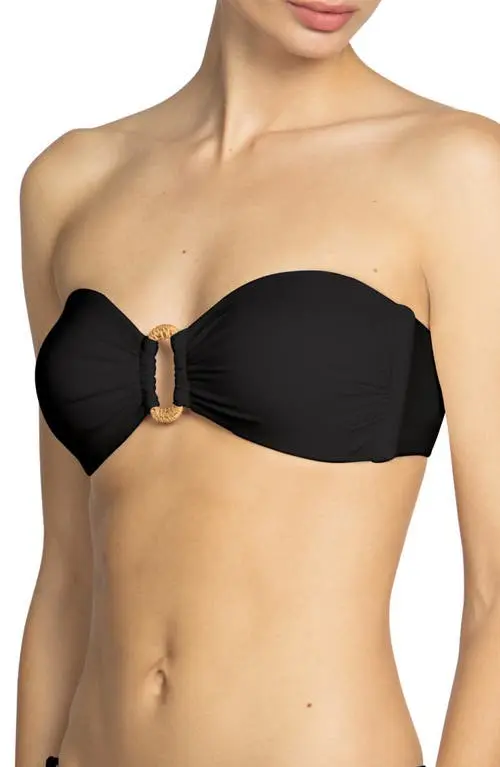 Robin Piccone Margot Ring Bandeau Bikini Top - Black