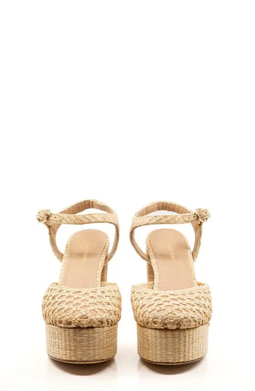 ANDREA GOMEZ Beatriz Raffia Platform Sandals - Natural Raffia
