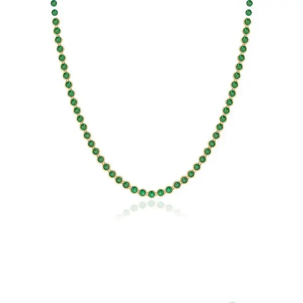 VALANI ATELIER Emerald Bezel Eternity Necklace - 14k Yellow Gold