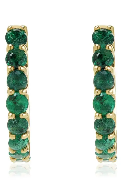 VALANI ATELIER Emerald Huggie Hoop Earrings