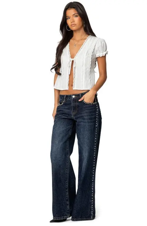 EDIKTED Stassie Studded Baggy Jeans