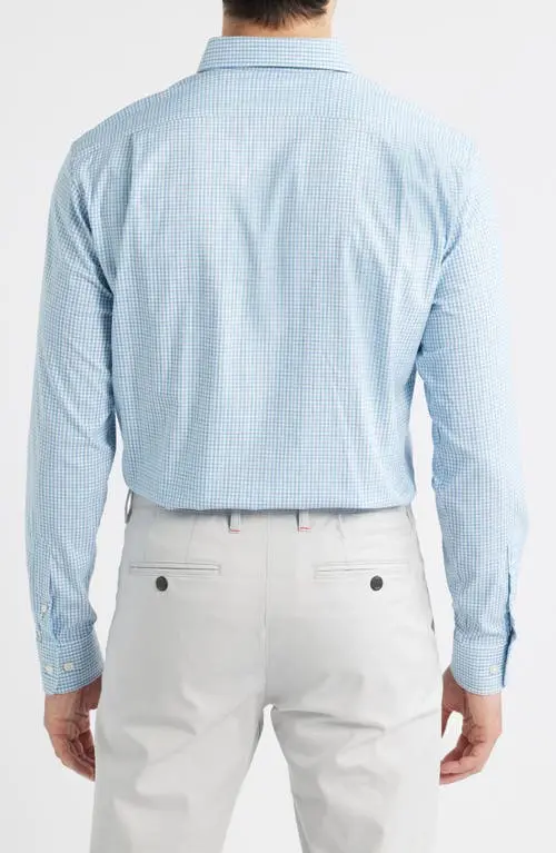 Johnnie-o Koby Gingham Performance Button-down Shirt - Haze