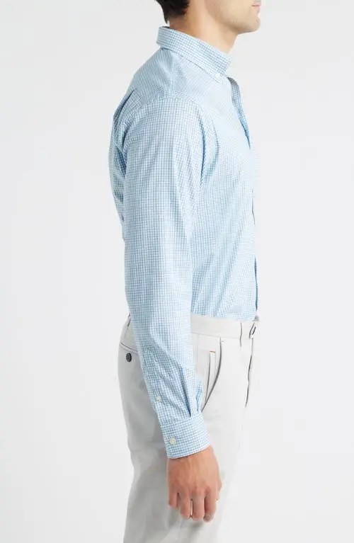 Johnnie-o Koby Gingham Performance Button-down Shirt - Haze
