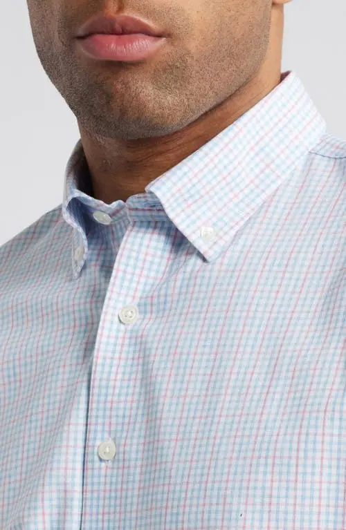 Johnnie-o Koby Gingham Performance Button-down Shirt - Maliblu