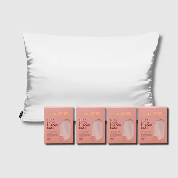 LUCE Silky Satin Pillowcase Bundle - White