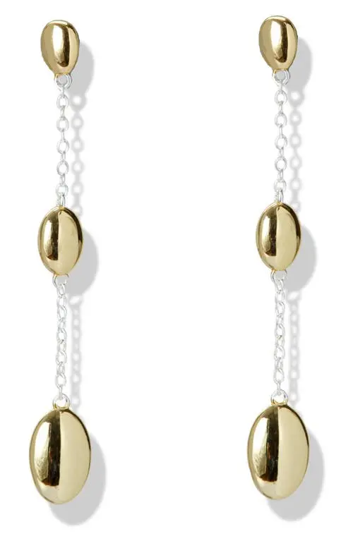 Argento Vivo Two-tone Oval Drop Earrings - Gold/ Silver