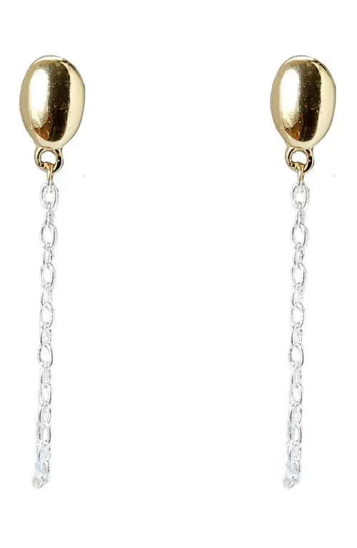 Argento Vivo Oval Front/back Earrings - Gold/ Silver