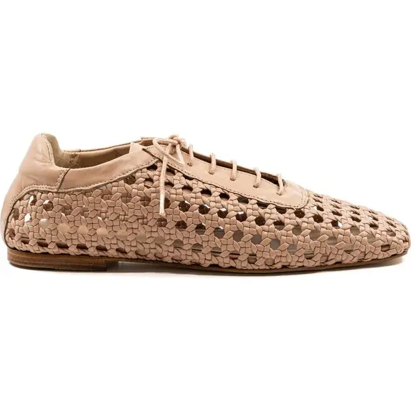 ANDREA GOMEZ Antonia Woven Leather Flat - Blush