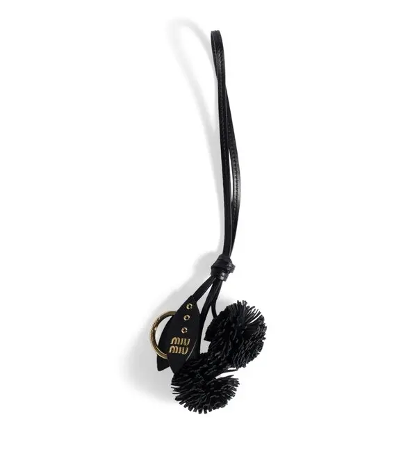 Miu Miu Leather Keyring - Black