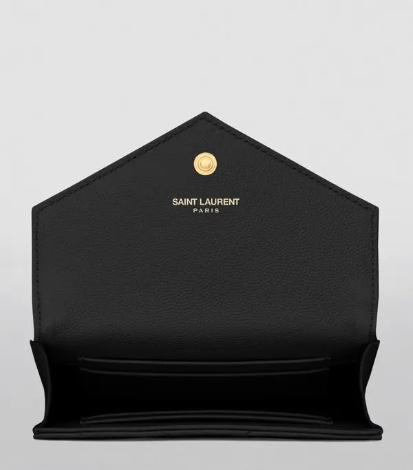 Saint Laurent Leather Quilted Wallet - Black