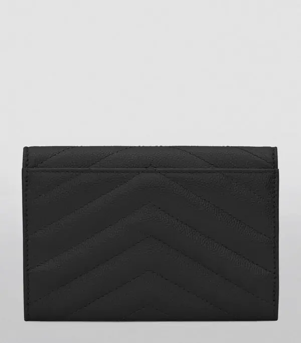 Saint Laurent Leather Quilted Wallet - Black