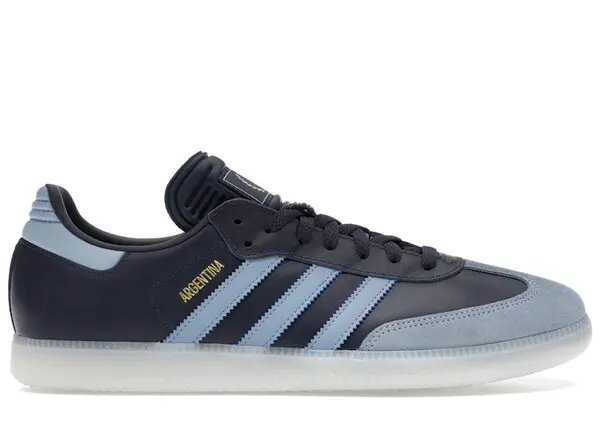 Adidas Samba Indoor Argentine Football Association Away Kit - Shadow Navy/ambient Sky Blue/gold Metallic