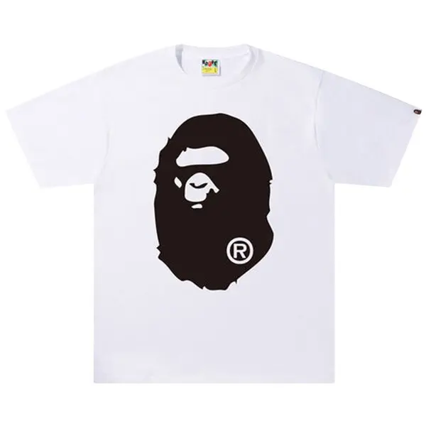 A BATHING APE Bicolor Ape Head Tee - White