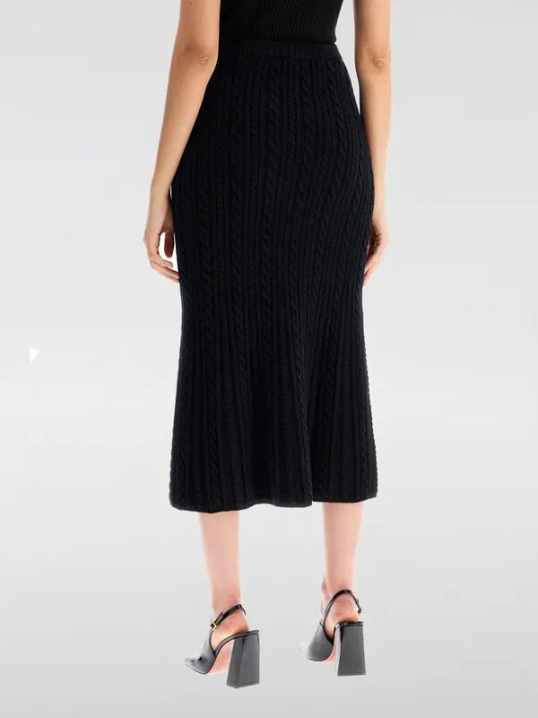 Alessandra Rich Ribbed Knit Midi Skirt