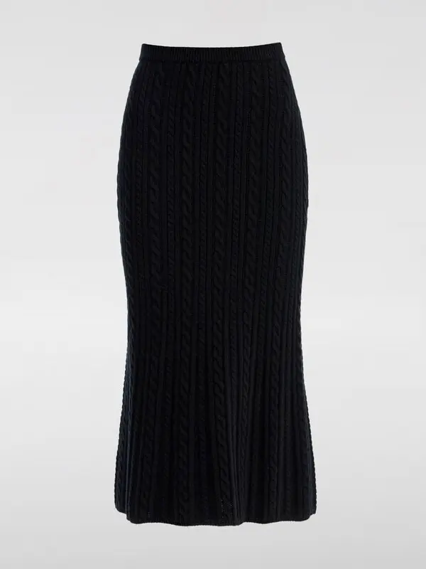 Alessandra Rich Ribbed Knit Midi Skirt