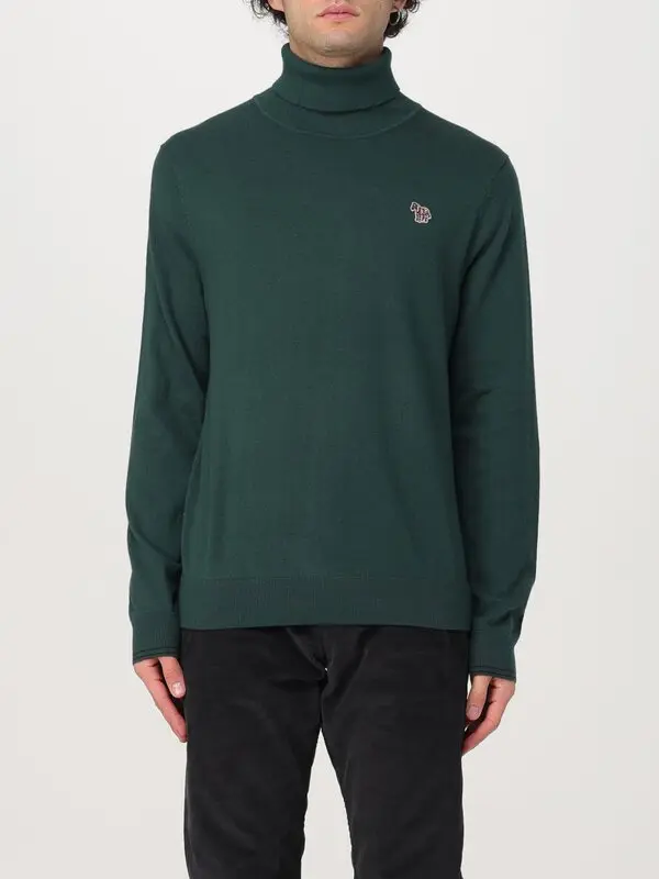 Paul Smith Turtleneck Sweater With Embroidered Zebra Applique - Green