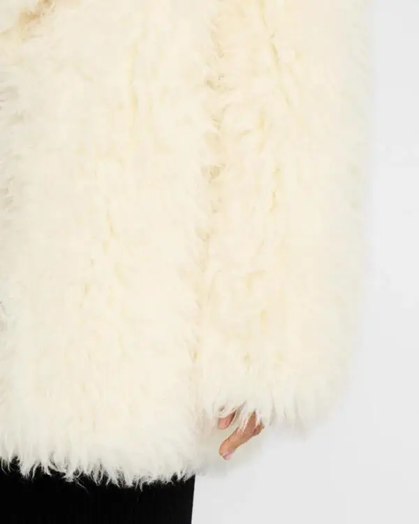 Moncler Malenco Faux Fur Jacket - Cream