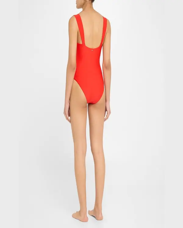 Simkhai Kyle Bustier One-piece Swimsuit - Fiery Red