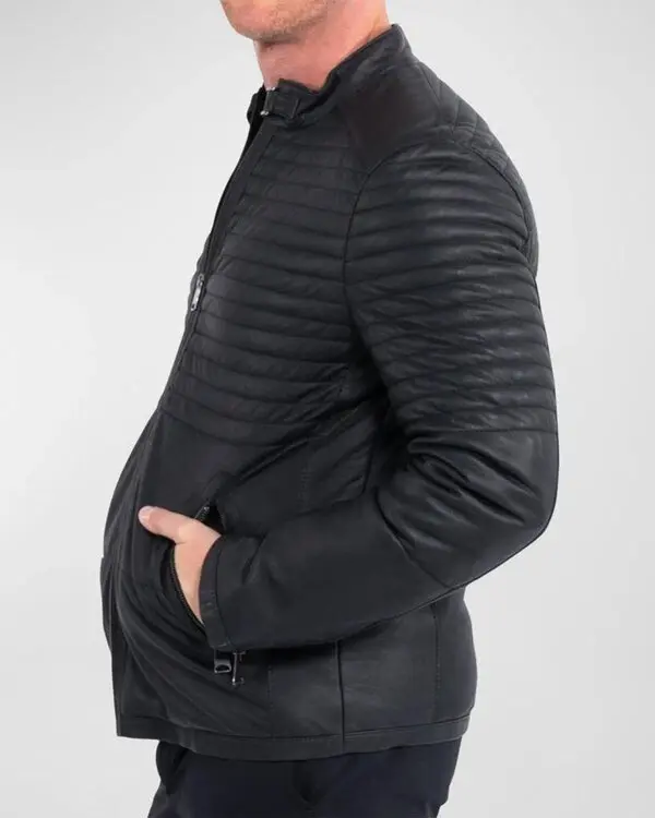 MACEOO Matte Leather Moto Jacket