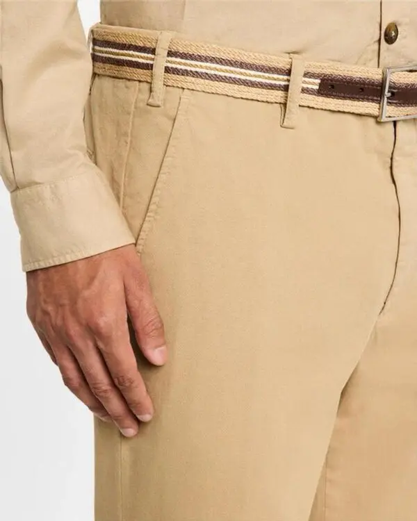 Canali Straight Fit Flat-front Pants - Tan