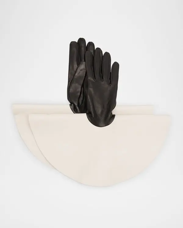PAULA ROWAN Danielle 5 Leather Gloves - Black White