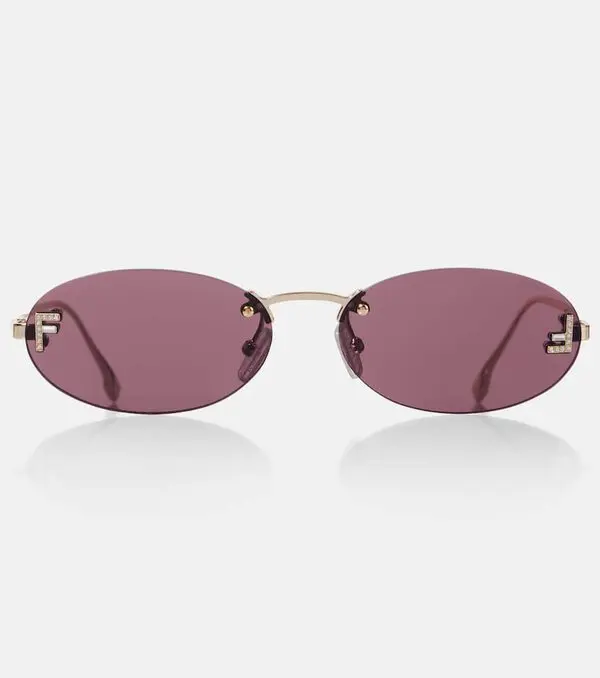 Fendi Crystal Oval Sunglasses - Purple