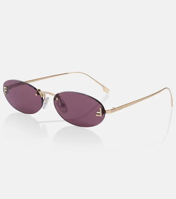Fendi Crystal Oval Sunglasses - Purple