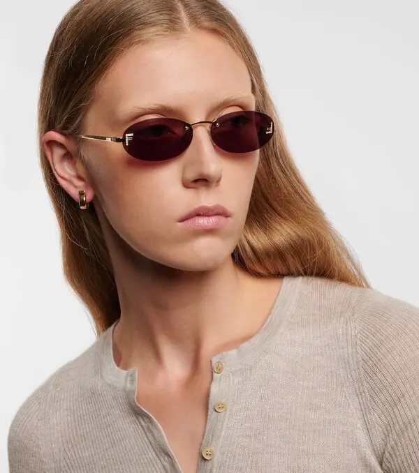 Fendi Crystal Oval Sunglasses - Purple