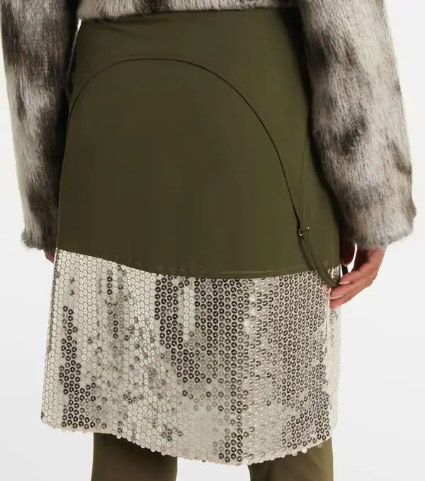 Attico Sequined Midi Skirt