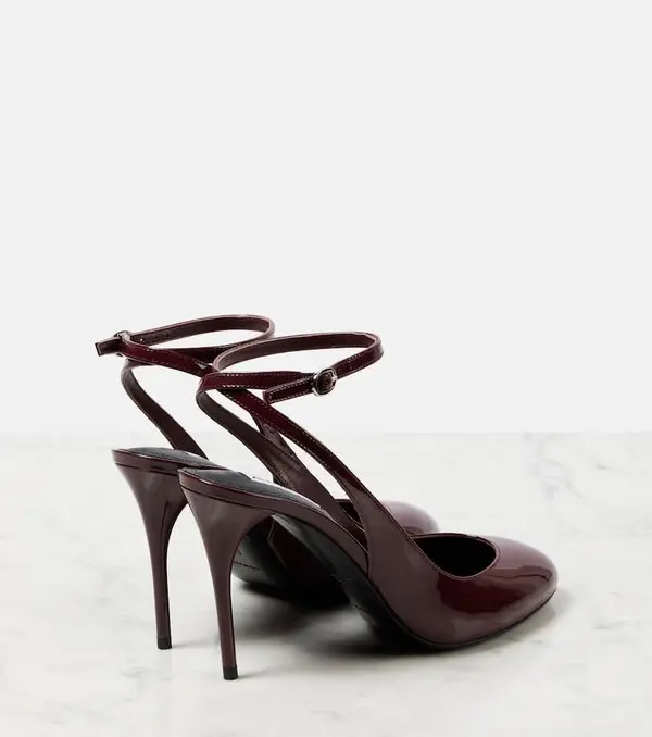 Alaïa Décolleté 90 Patent Leather Pumps - Burgundy