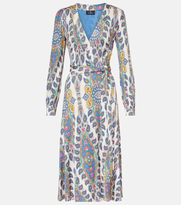 Etro Printed Midi Dress - White