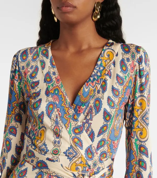 Etro Printed Midi Dress - White