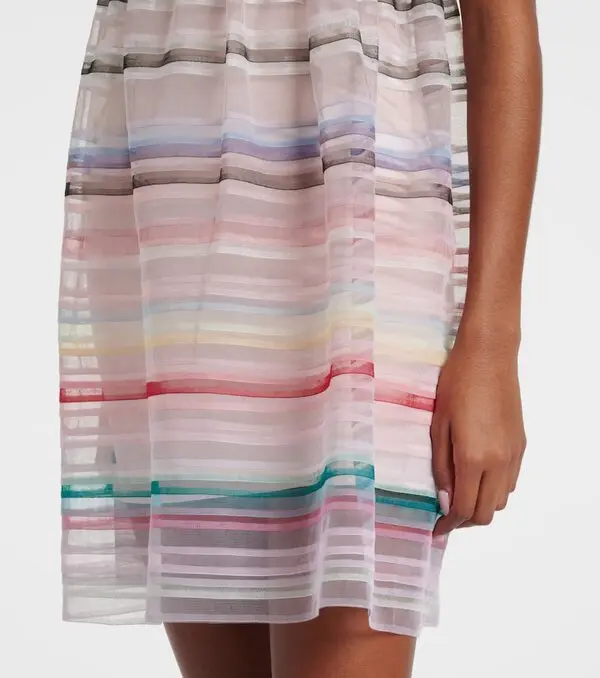 SUSAN FANG Striped Off-shoulder Minidress