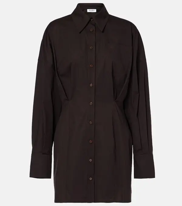 Attico Cotton-blend Shirt Dress - Brown