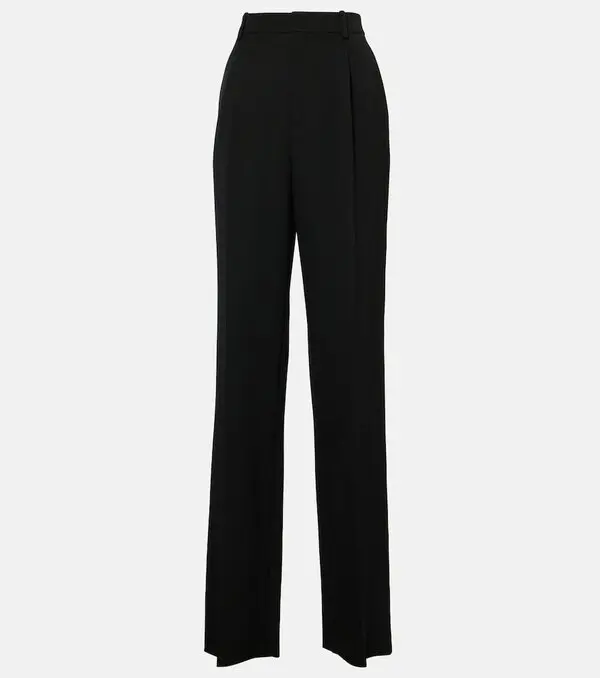 Saint Laurent Tailored Wool Tuxedo Pants - Black