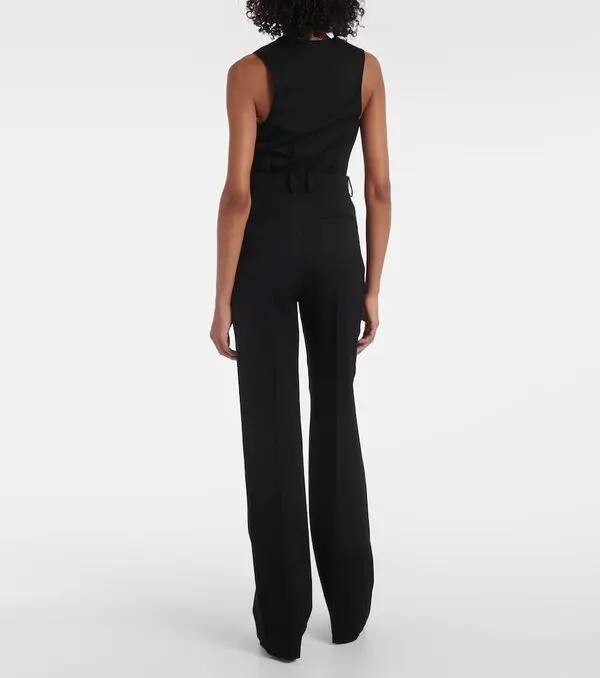 Saint Laurent Tailored Wool Tuxedo Pants