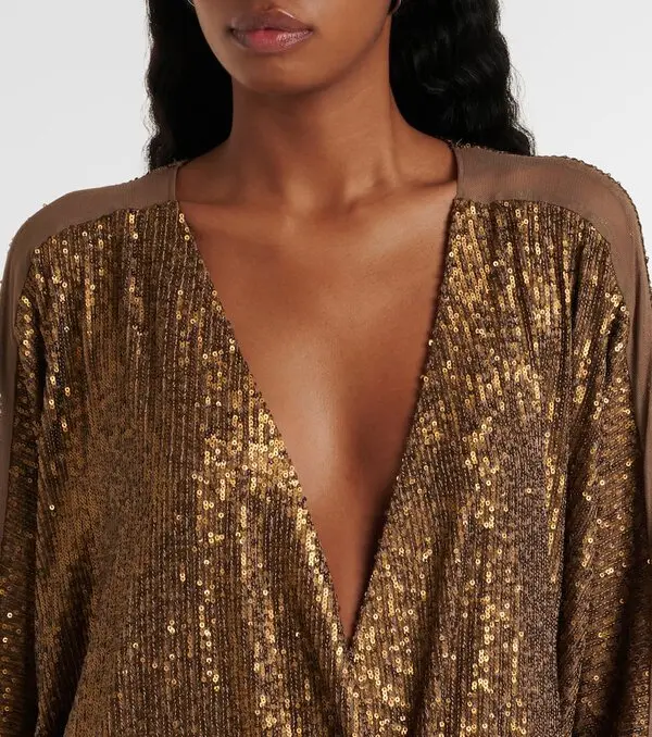 Norma Kamali Dolman Sequined Minidress