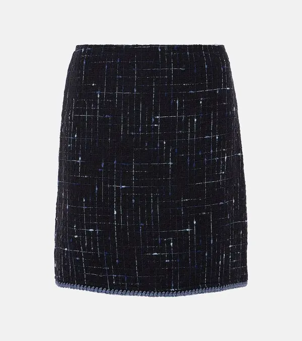 Etro Cotton-blend Tweed Miniskirt - Blue