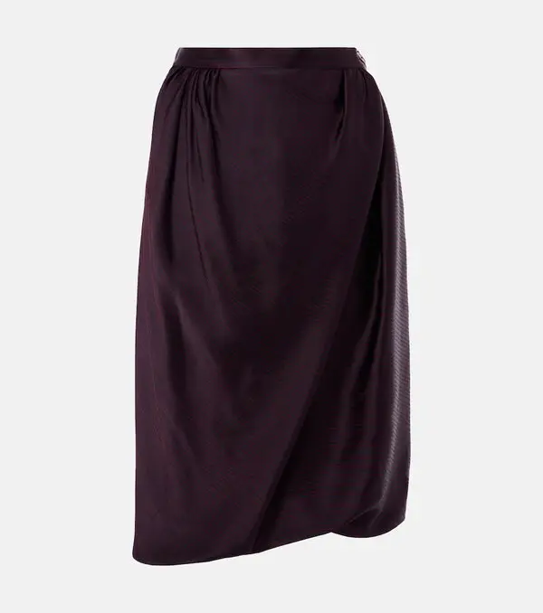 VIVIENNE WESTWOOD Drunken Striped Draped Midi Skirt - Blue